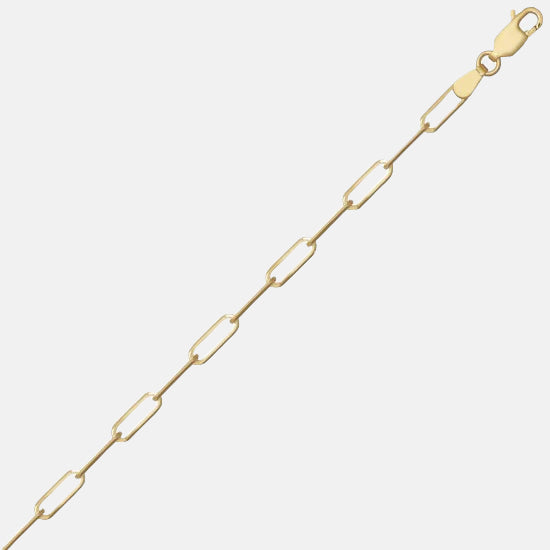 9ct Gold Paperclip Square Chain Link Necklace UK – AMALILY